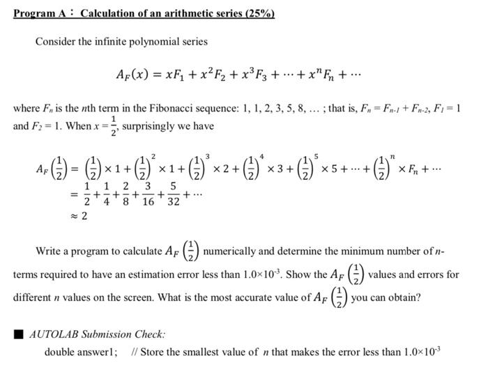 Solved c++Consider the infinite polynomial series = + | Chegg.com