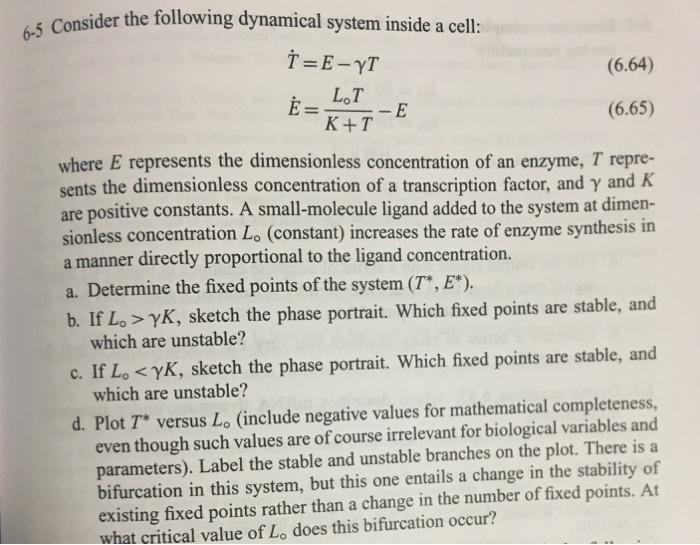 6-5 Consider the following dynamical system inside a | Chegg.com