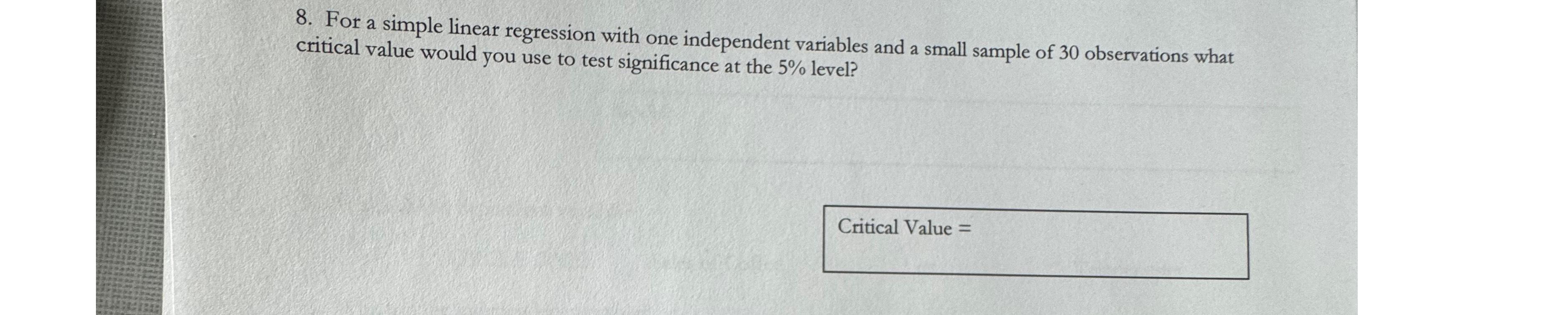 Solved For a simple linear regression with one independent | Chegg.com