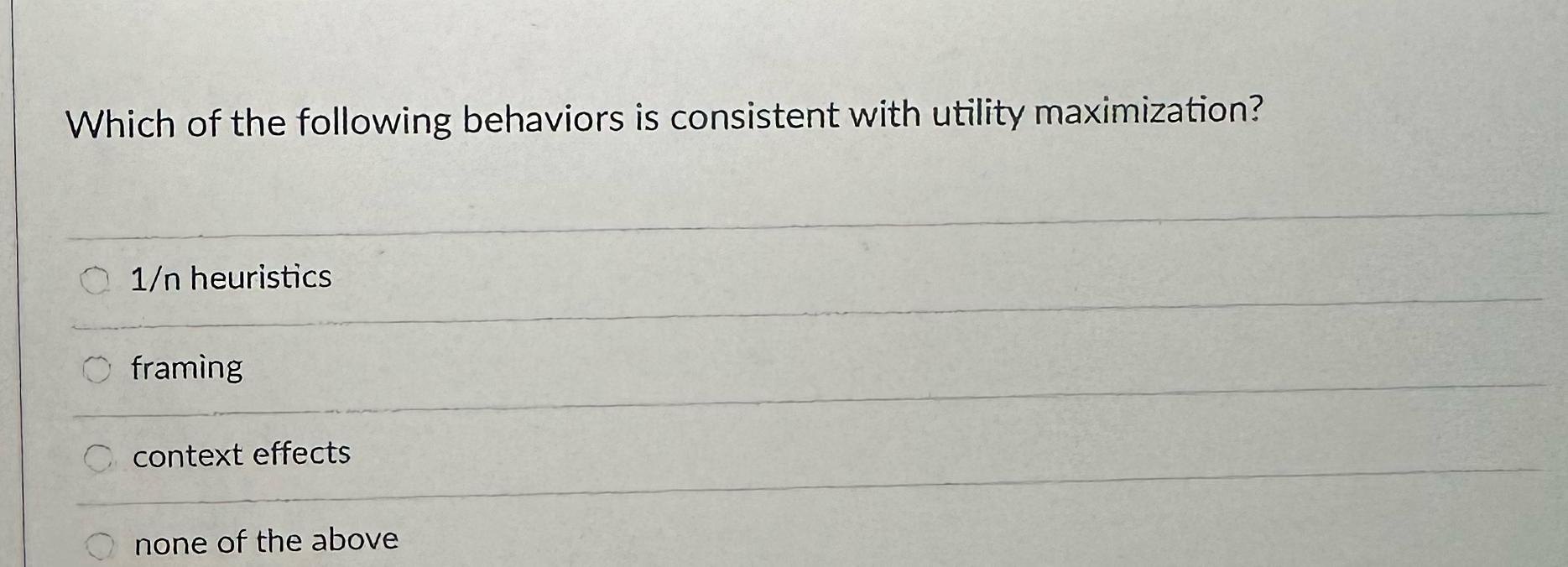 Solved Which of the following behaviors is consistent with | Chegg.com