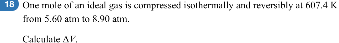 Solved 18 ﻿One mole of an ideal gas is compressed | Chegg.com