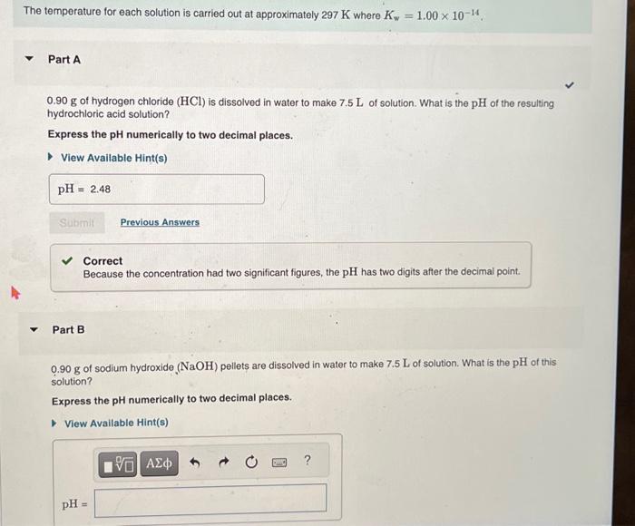 Solved The temperature for each solution is carried out at | Chegg.com