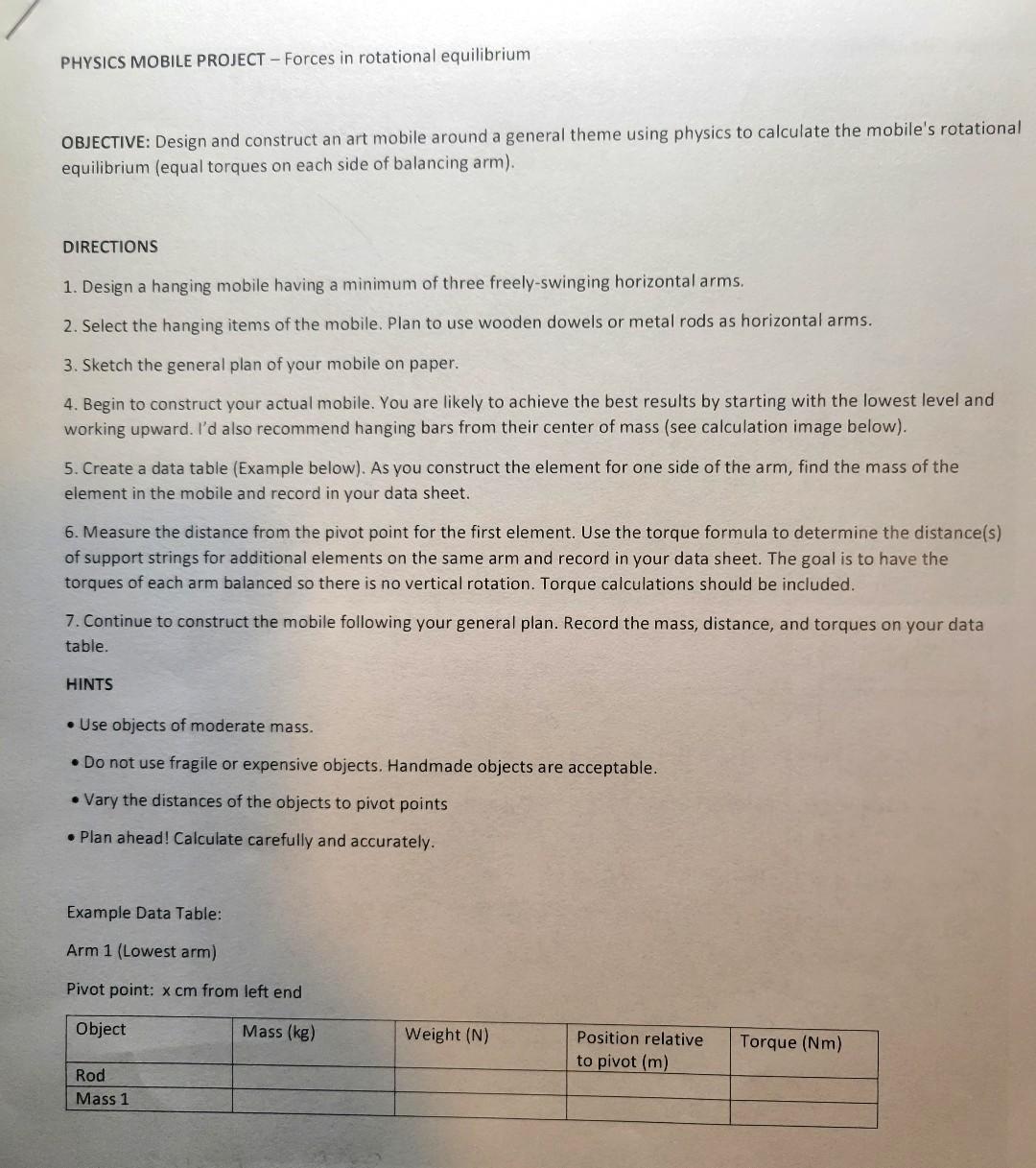 Solved PHYSICS MOBILE PROJECT - Forces in rotational | Chegg.com