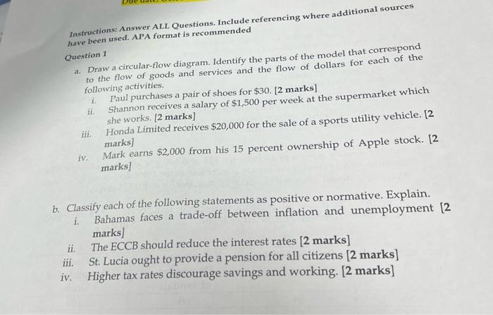 Solved Instructions: Answer ALL Questions. Include | Chegg.com