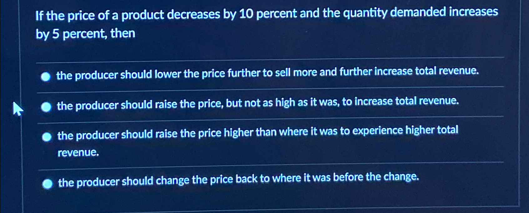 Solved If the price of a product decreases by 10 ﻿percent | Chegg.com