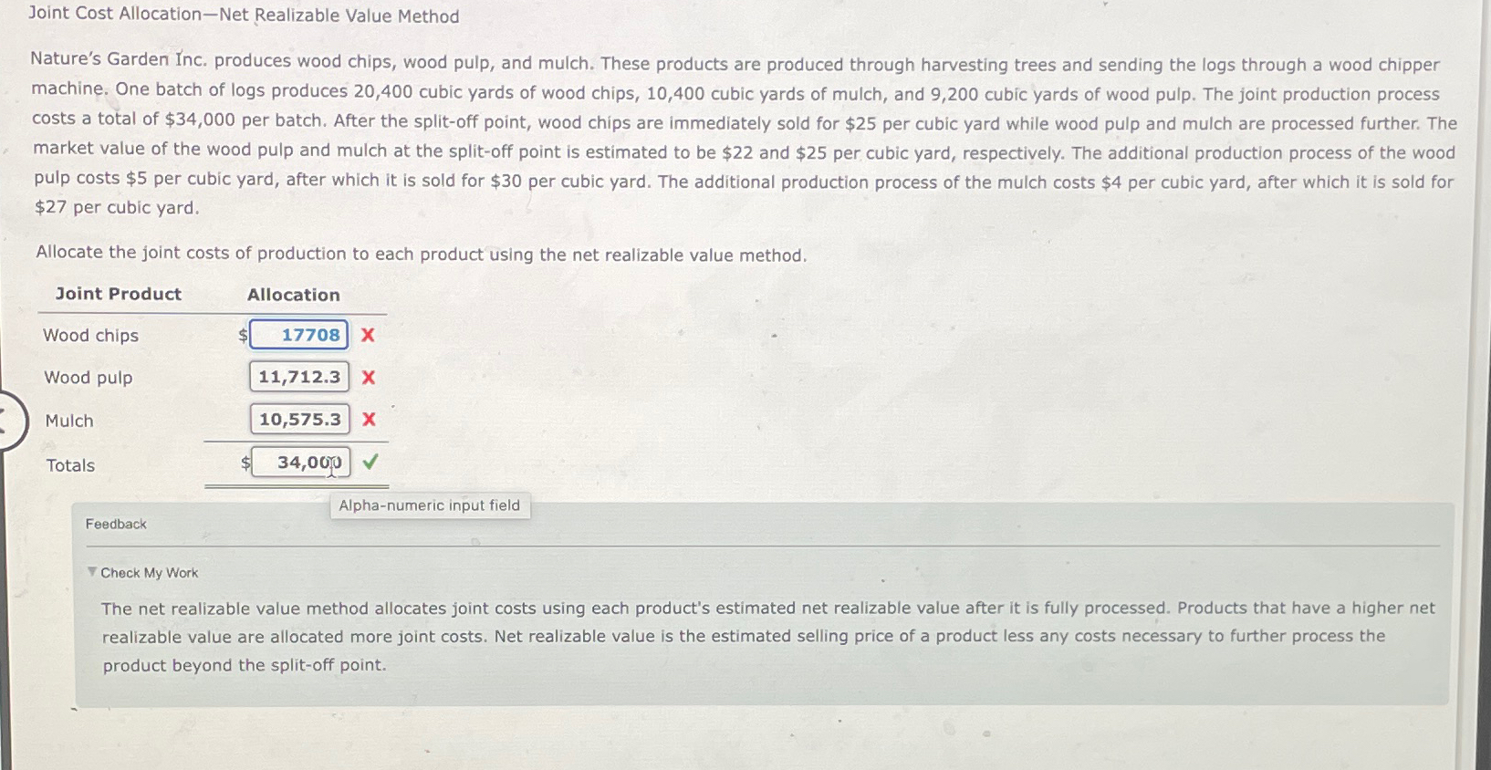 Solved Joint Cost Allocation-Net Realizable Value | Chegg.com