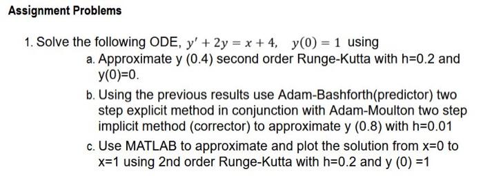 Solved Assignment Problems 1. Solve the following ODE, y' + | Chegg.com