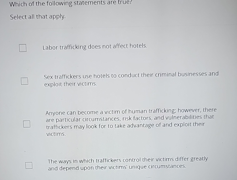 Solved Which of the following statements are true?Select all | Chegg.com