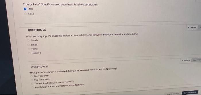 Solved True or False? Specific neurotransmitters bind to | Chegg.com