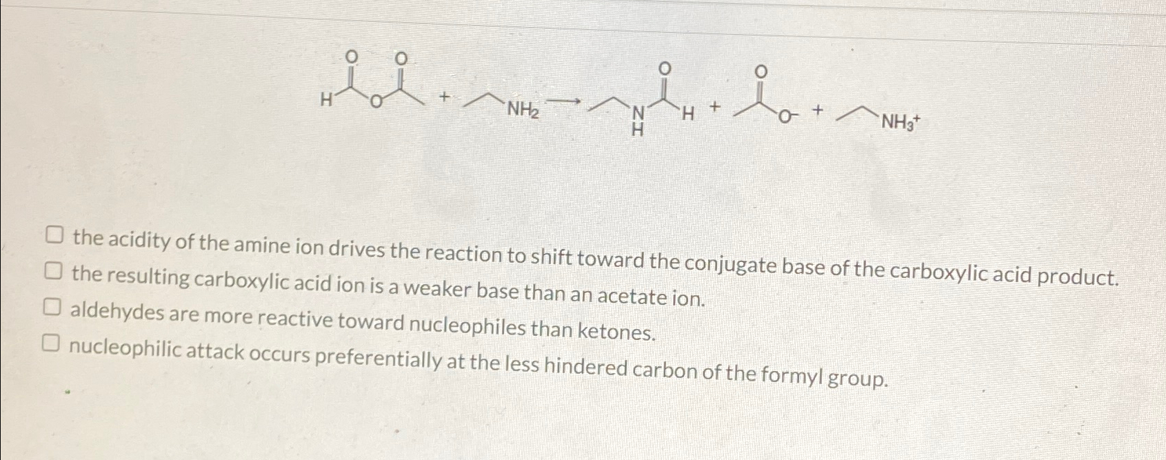 Solved the acidity of the amine ion drives the reaction to | Chegg.com