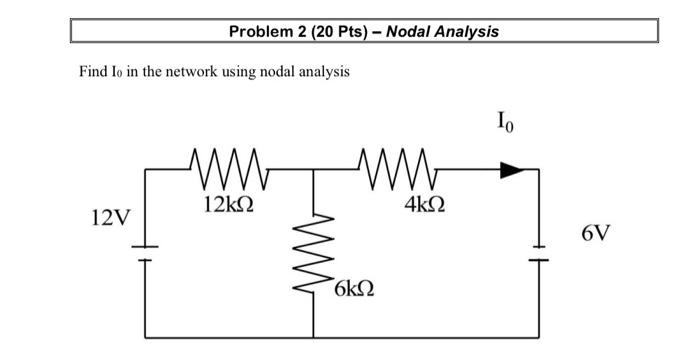 Solved Find I0 in the network using nodal analysis | Chegg.com