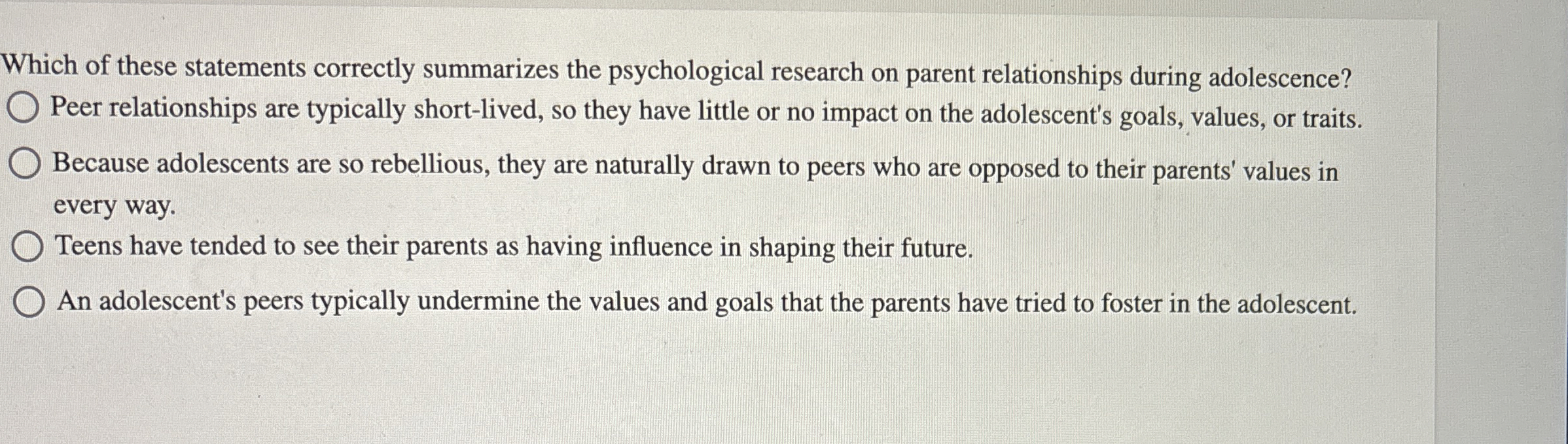 Solved Which of these statements correctly summarizes the | Chegg.com