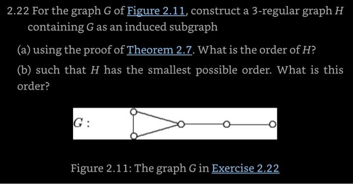 Solved 2.22 For the graph G of Figure 2.11, construct a | Chegg.com