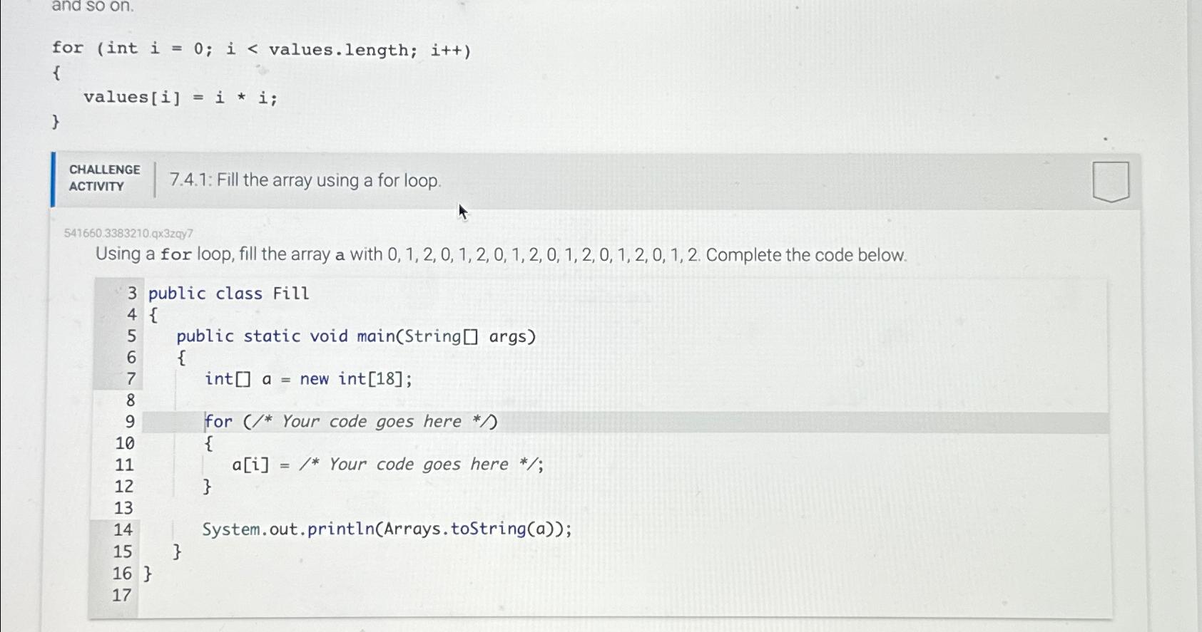 Solved and so on.for (int i=0; i