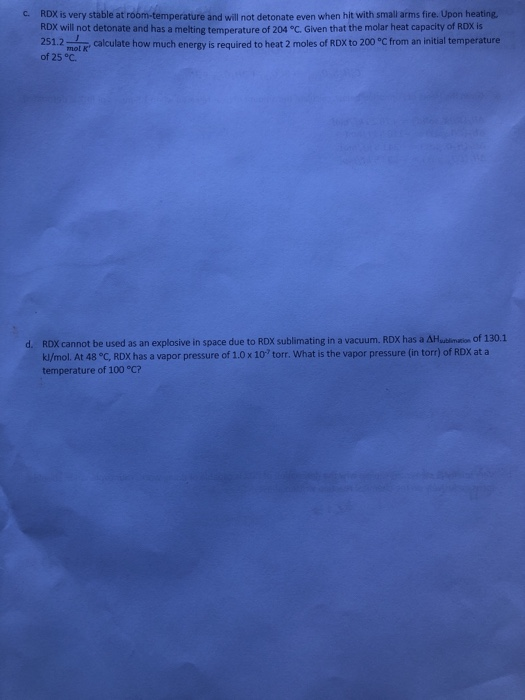 Solved RUX (Research Development Explosive) is the main | Chegg.com