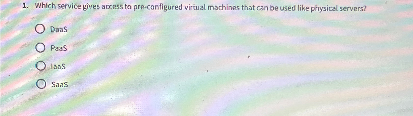 Solved Which service gives access to pre-configured virtual | Chegg.com