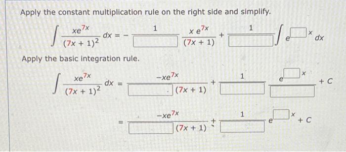 Solved Apply the constant multiplication rule on the right | Chegg.com