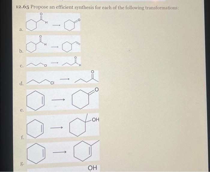 Solved 12.65 Propose an efficient synthesis for each of the | Chegg.com