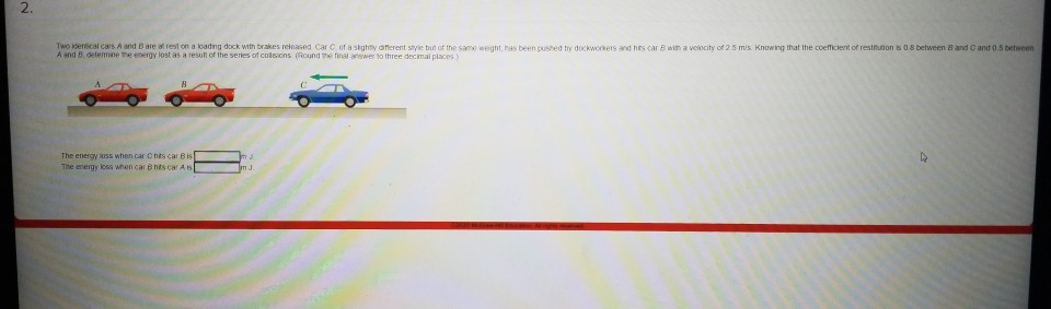 Solved Two identical cars A and B are at rest on a loading | Chegg.com