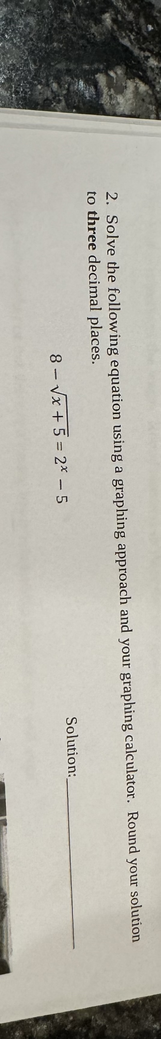 Solved Solve the following equation using a graphing | Chegg.com