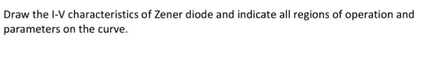 Solved Draw the I-V characteristics of Zener diode and | Chegg.com