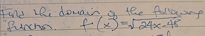 Solved Find the dorain of the folbwing funchso f(x)=24x-482 | Chegg.com