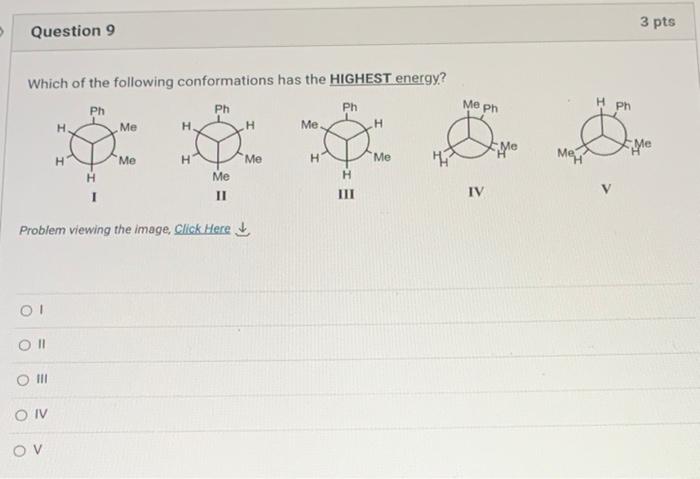 Solved Which Of The Following Conformations Has The Highest