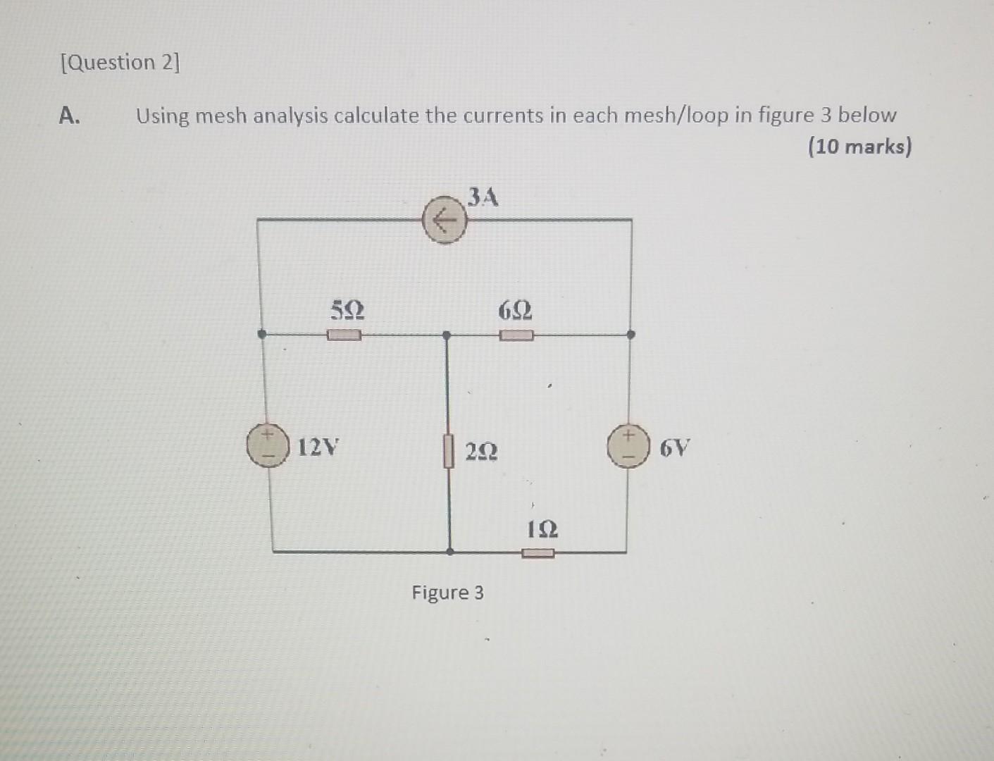Solved A. Using mesh analysis calculate the currents in each | Chegg.com