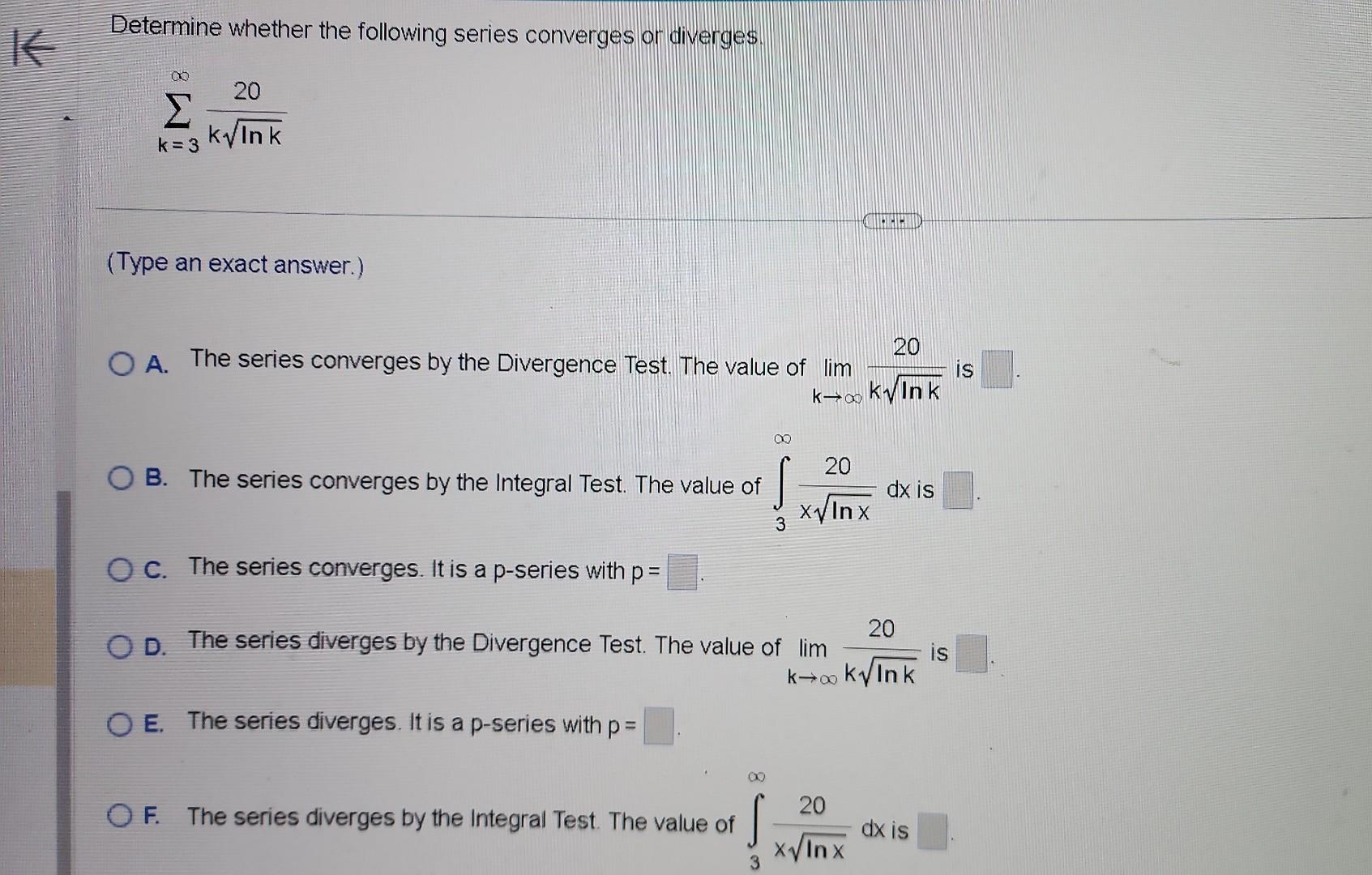 Solved Determine whether the following series converges or | Chegg.com