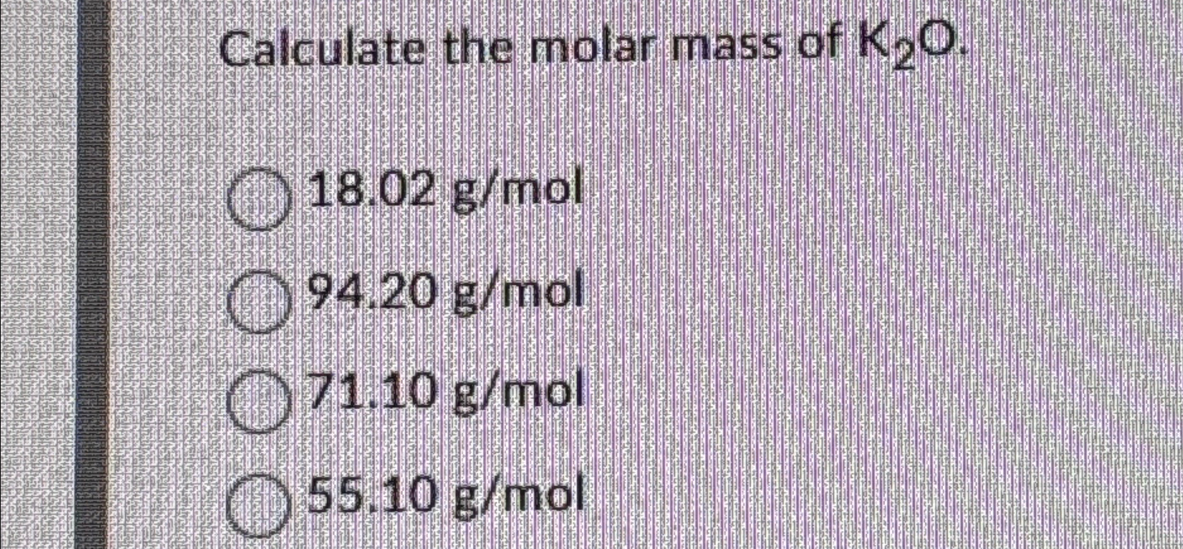 Solved Calculate the molar mass of | Chegg.com