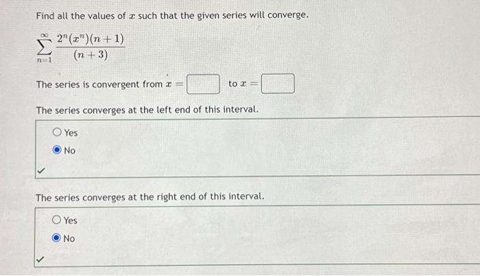 Solved Find all the values of such that the given series | Chegg.com