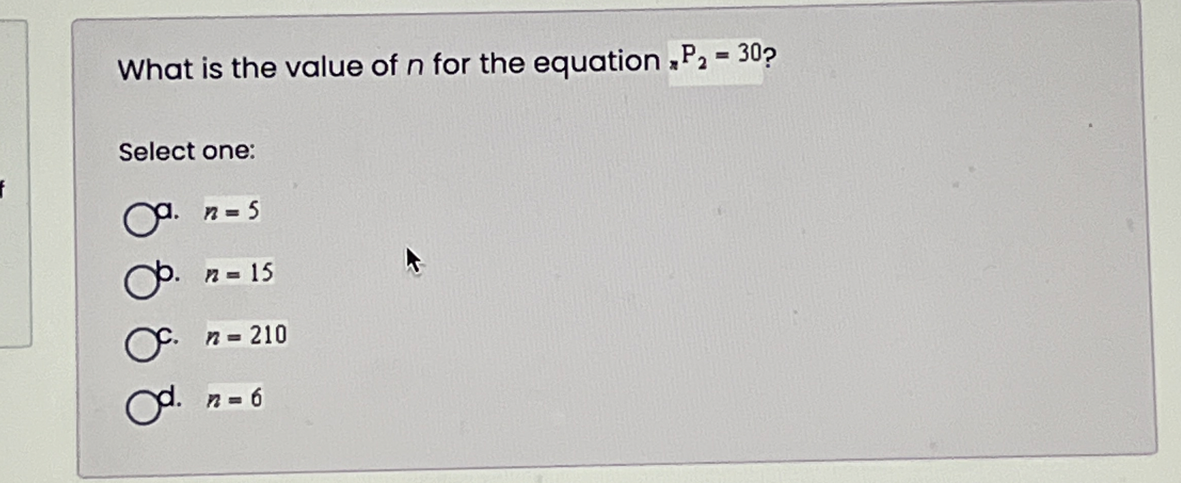 Solved What is the value of n ﻿for the equation | Chegg.com