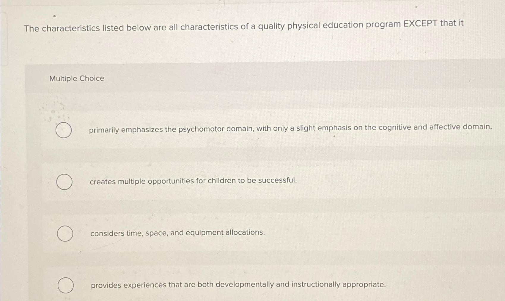 Solved The characteristics listed below are all | Chegg.com