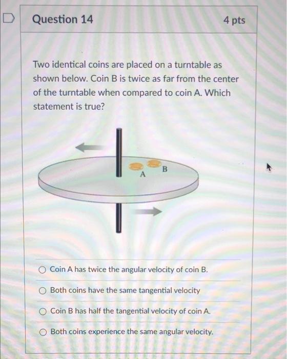 Solved D Question 14 4 pts Two identical coins are placed on | Chegg.com