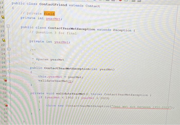 Solved 3) 10pts. Add a new exception named | Chegg.com