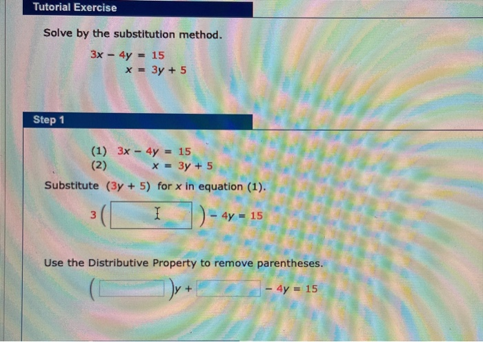 Solved Tutorial Exercise Solve by the substitution method. | Chegg.com