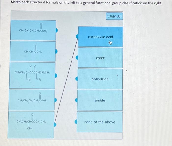 Solved Match each structural formula on the left to a | Chegg.com