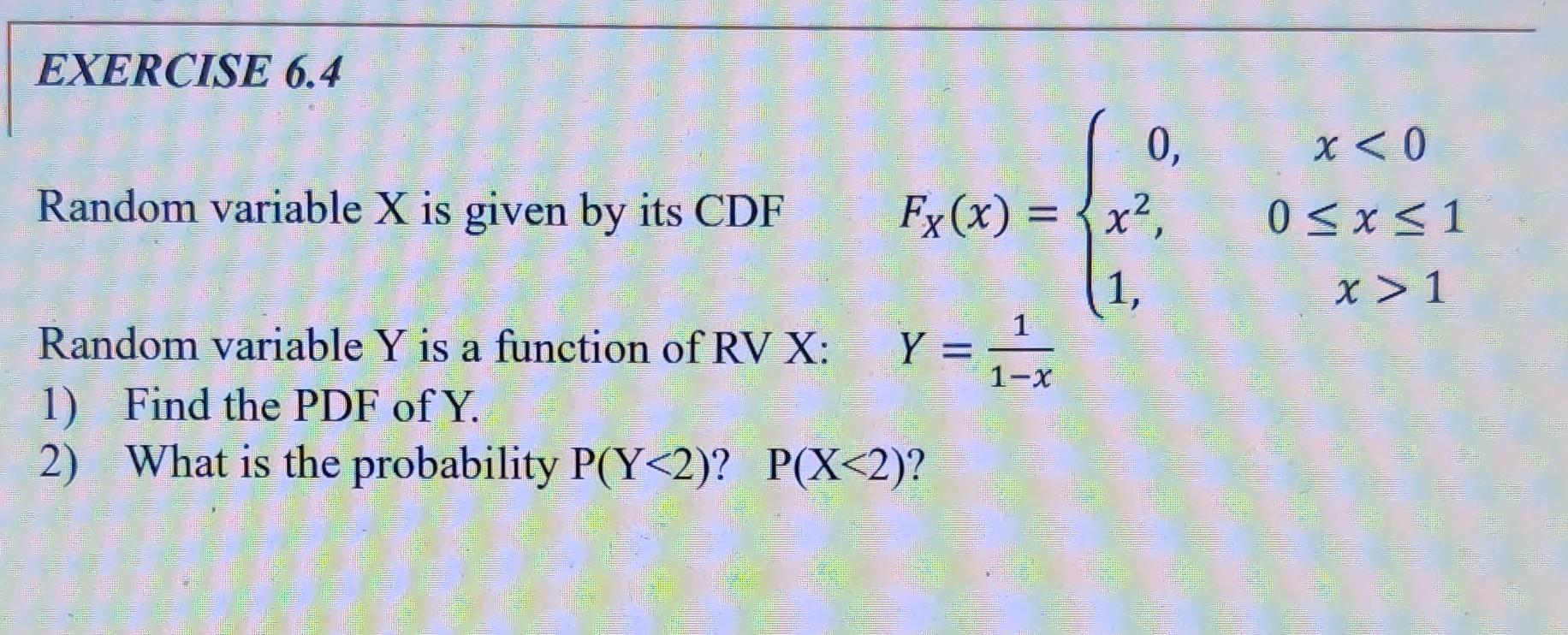 Solved Random variable X is given by its CDF | Chegg.com