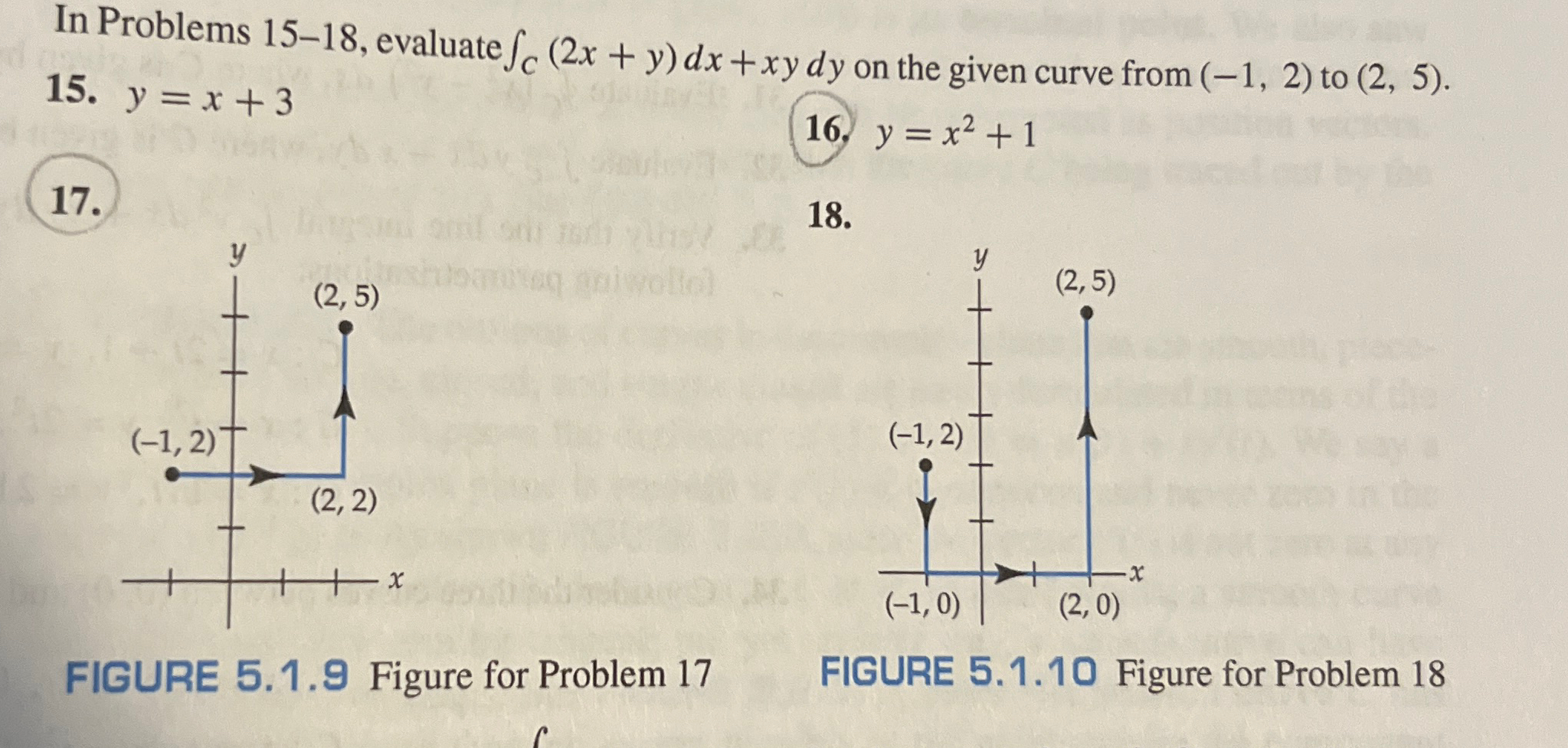 Solved In Problems 15-18, ﻿evaluate ∫C﻿(2x+y)dx+xydy ﻿on the | Chegg.com