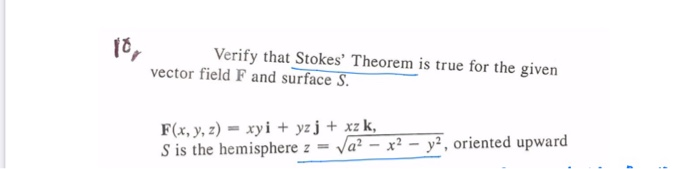 Solved 10 Verify That Stokes Theorem Is True For The Given