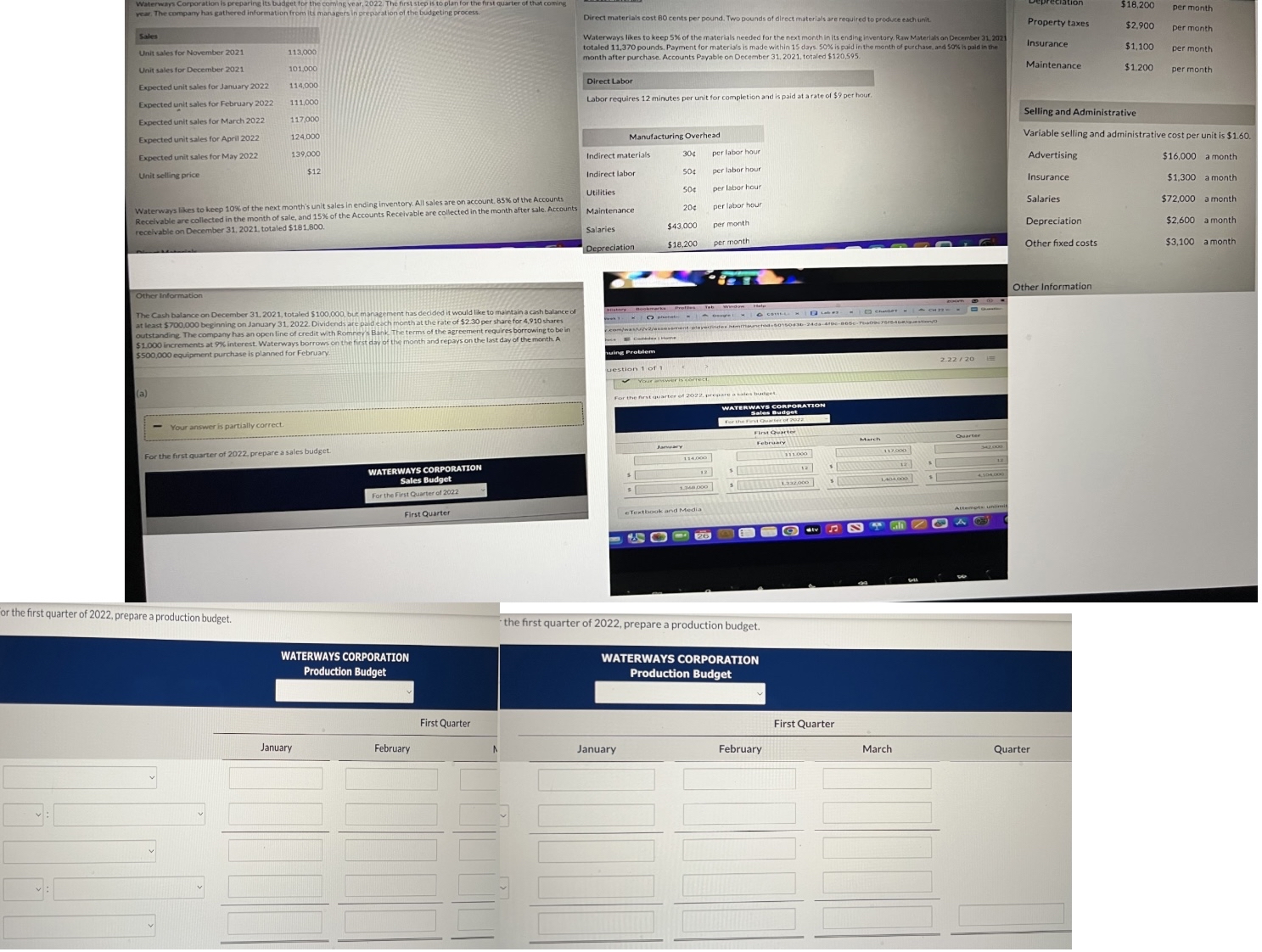 Solved Need help creating the production budget | Chegg.com Solved Need help creating the production budget | Chegg.com
