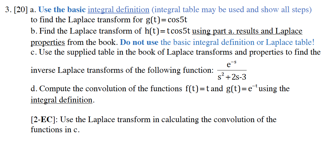 Solved [20] ﻿a. ﻿Use the basic integral definition (integral | Chegg.com