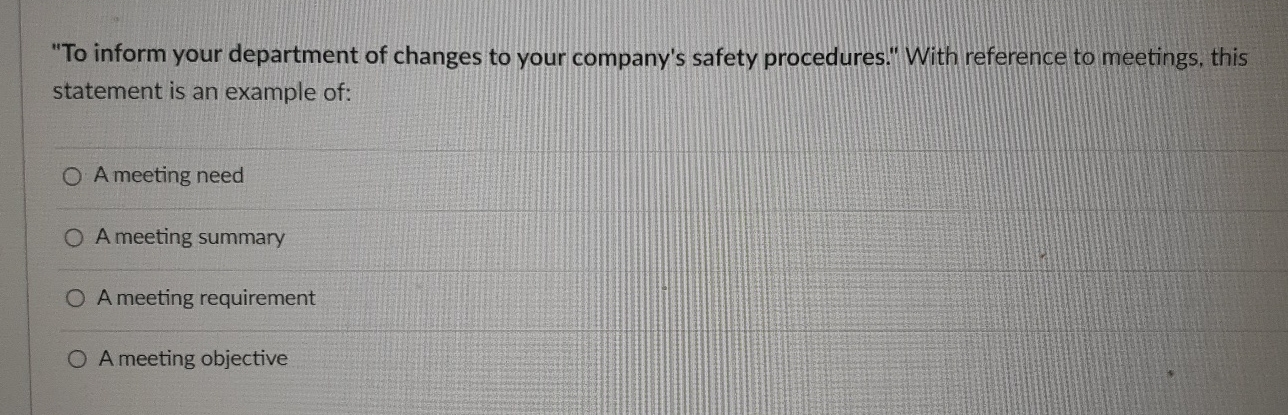 Solved "To inform your department of changes to your | Chegg.com