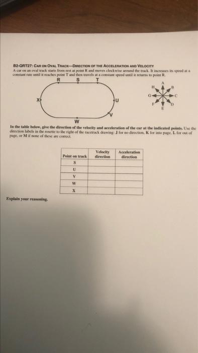 Solved Car on an Oval Track - Direction of acceleration and | Chegg.com
