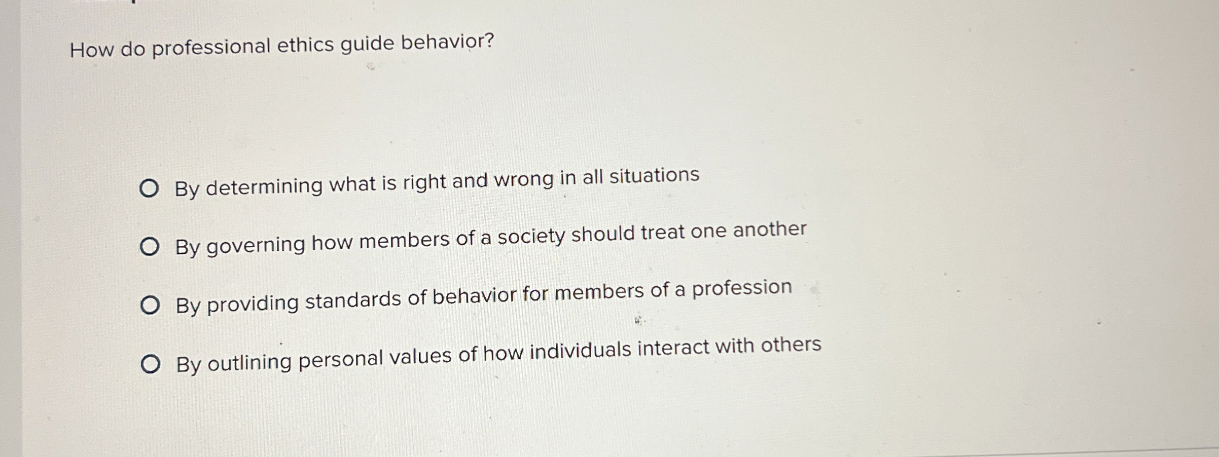 Solved How do professional ethics guide behavior?By | Chegg.com
