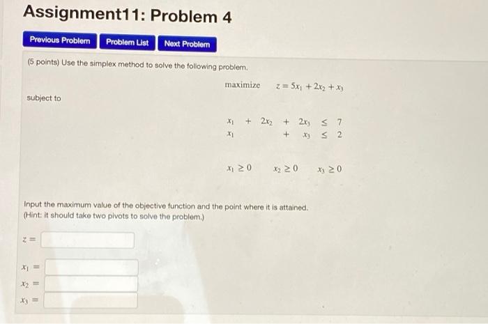 Solved Assignment11: Problem 4 Previous Problern Problem | Chegg.com