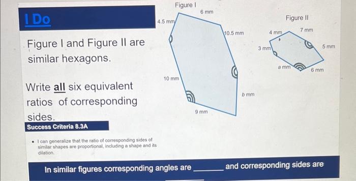 Solved Figure I and Figure II are similar hexagons. Write | Chegg.com