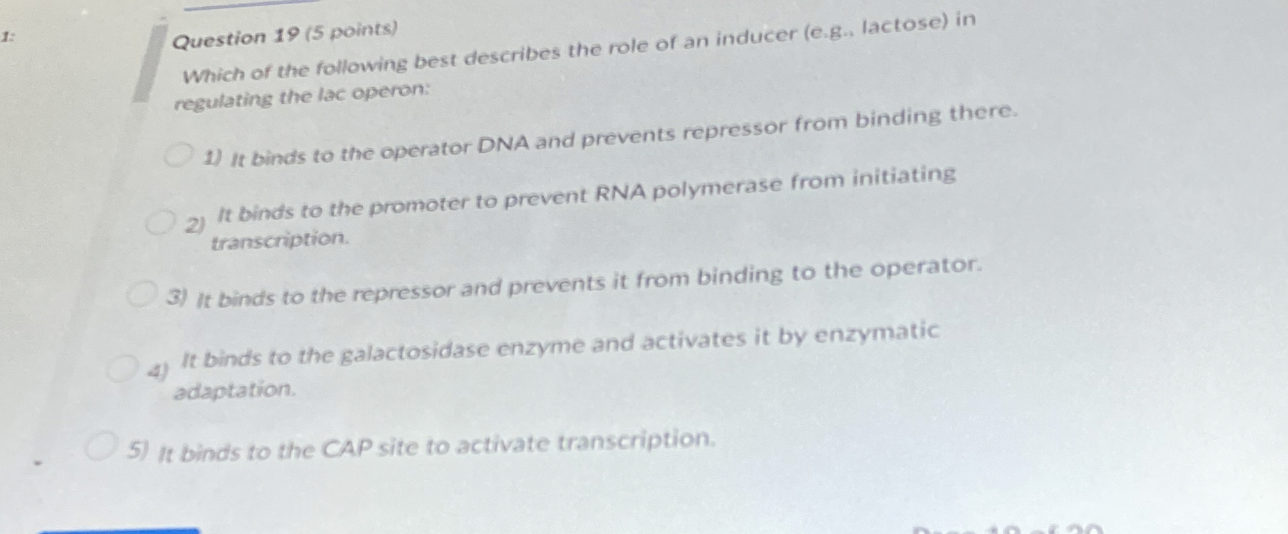 Solved Question 19 (5 ﻿points)Which of the following best | Chegg.com