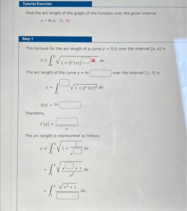 Solved Find the arc length of the graph of the function over | Chegg.com