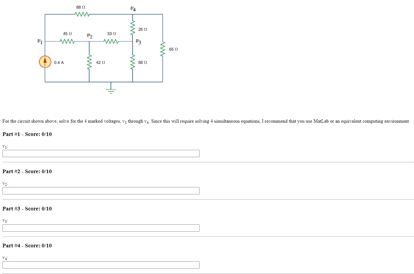 Please use nodal analysis with matrix form | Chegg.com